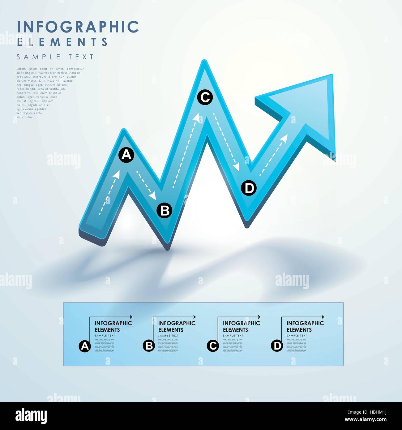 blue arrow vector abstract flow chart infographic elements Stock Vector ...