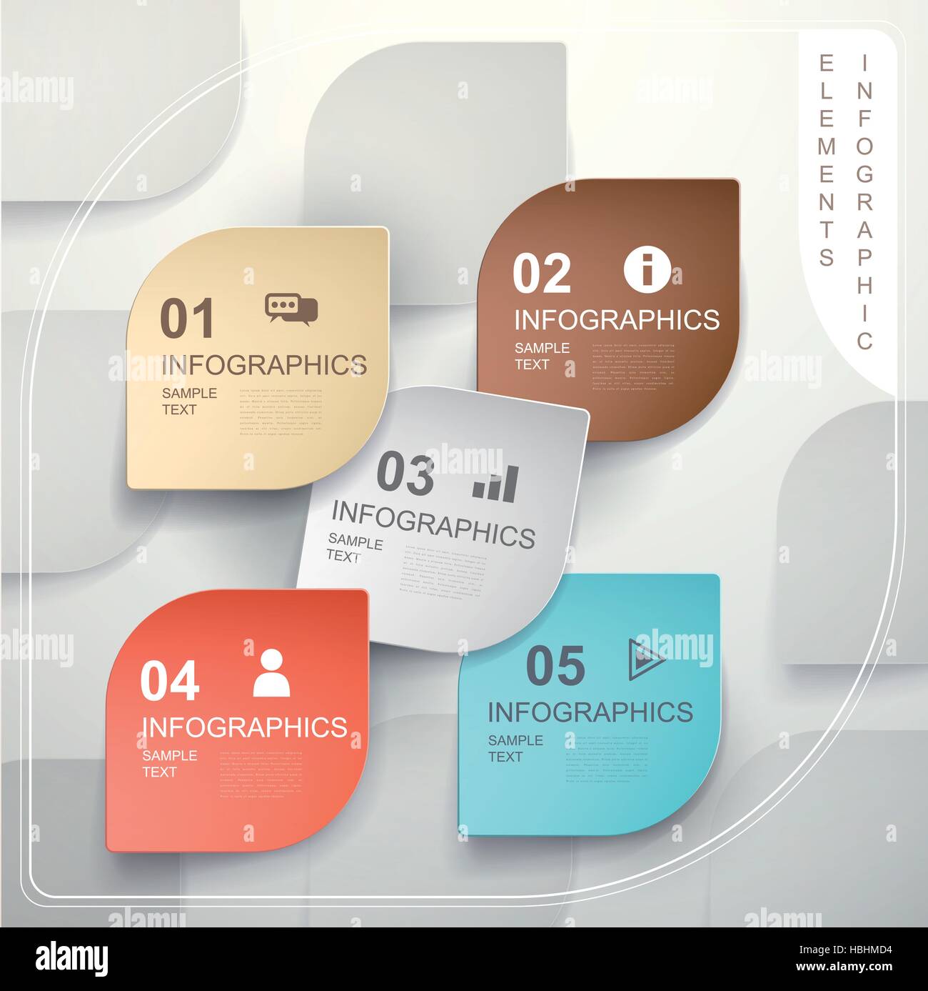 modern vector abstract leaf shape tag infographic elements Stock Vector ...