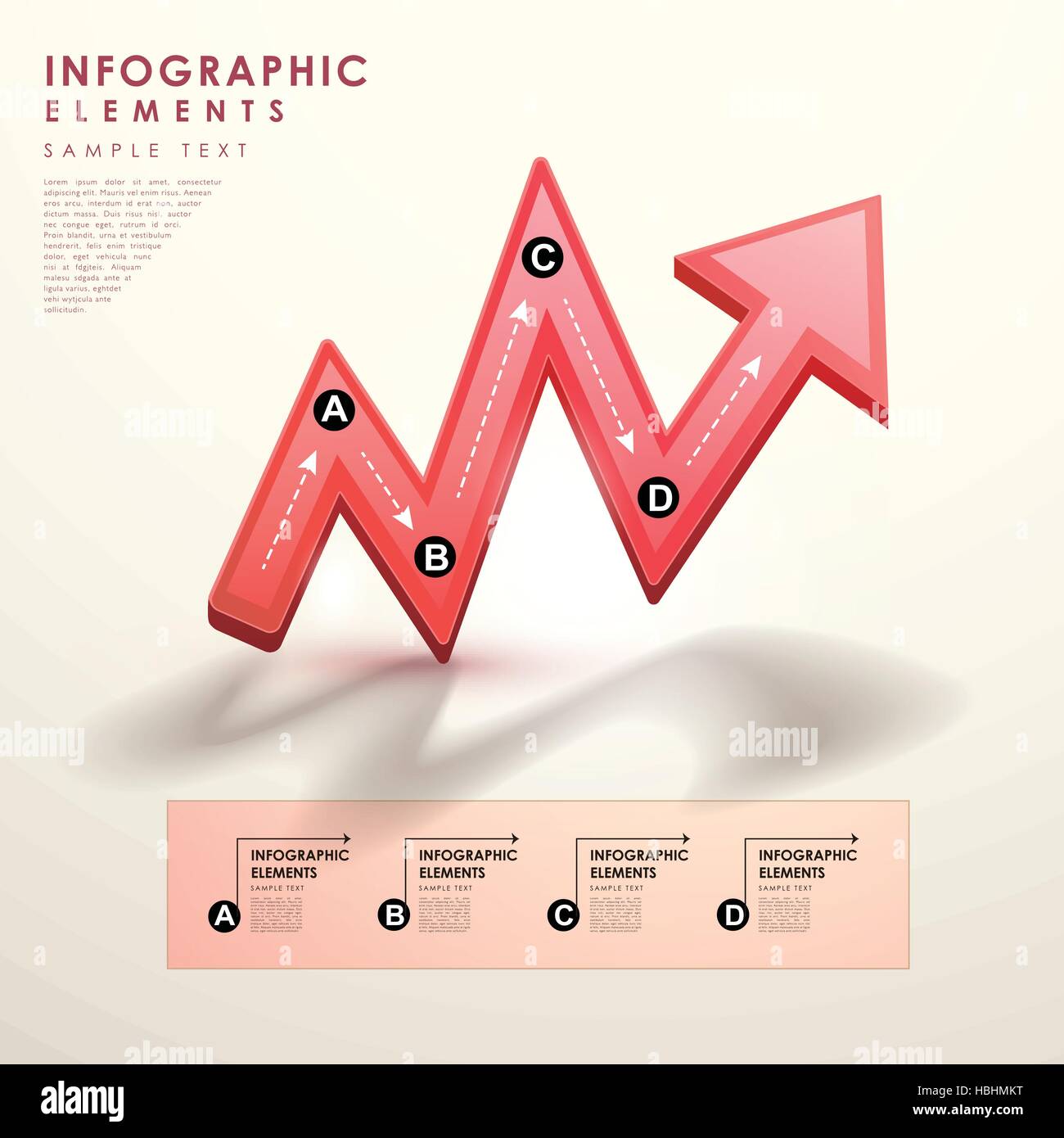 red arrow vector abstract flow chart infographic elements Stock Vector ...