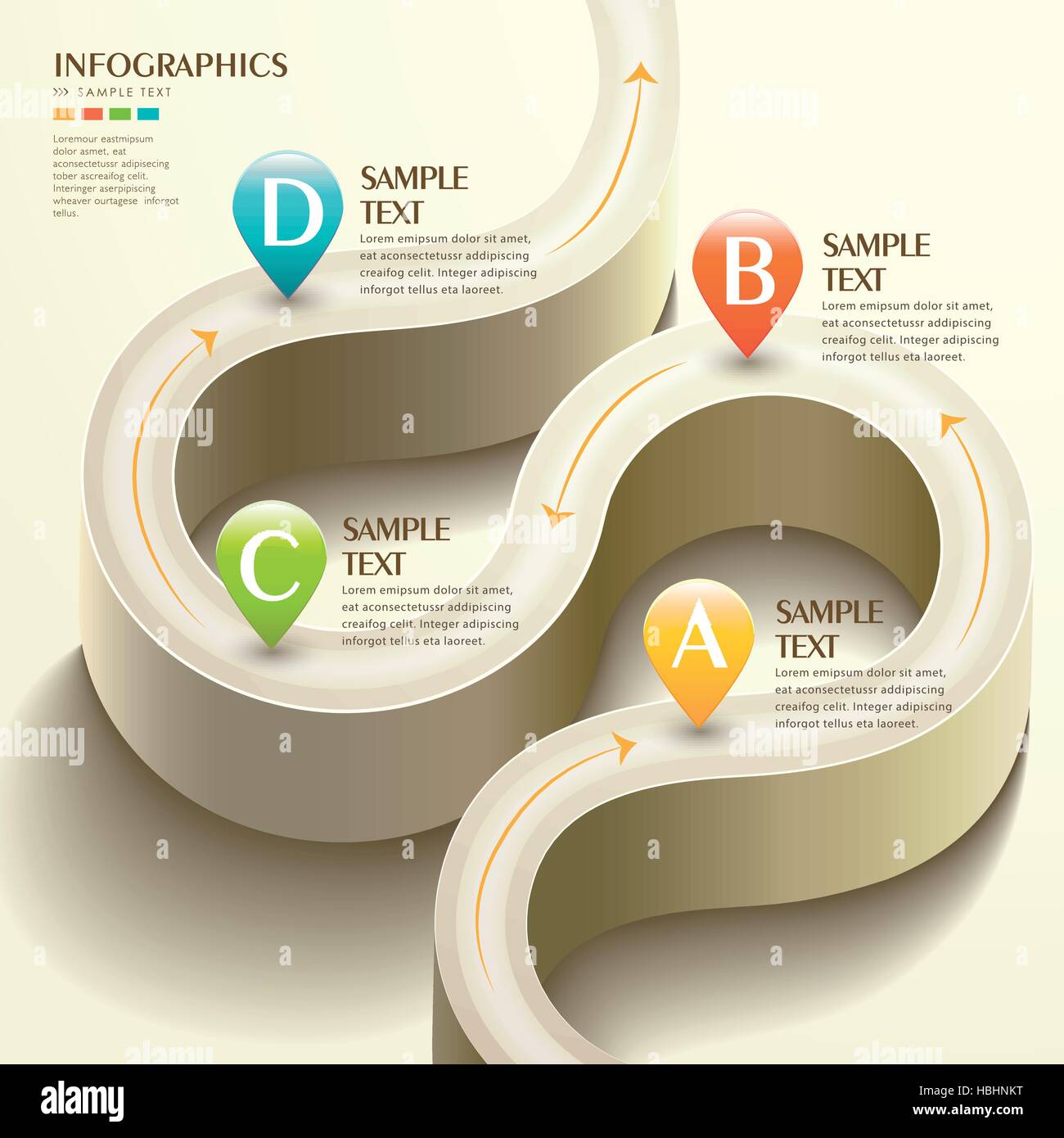 3d modern vector abstract flow chart infographic elements Stock Vector ...
