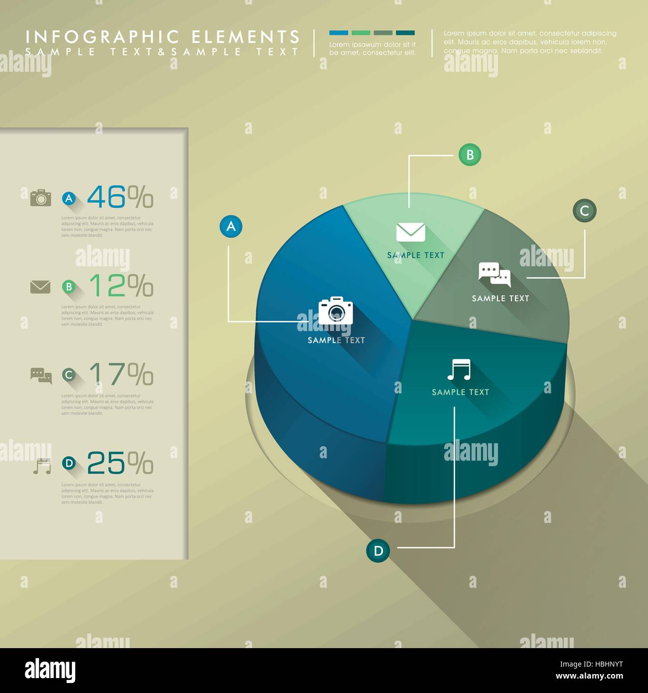 flat design vector abstract pie chart infographic elements Stock Vector Image & Art - Alamy