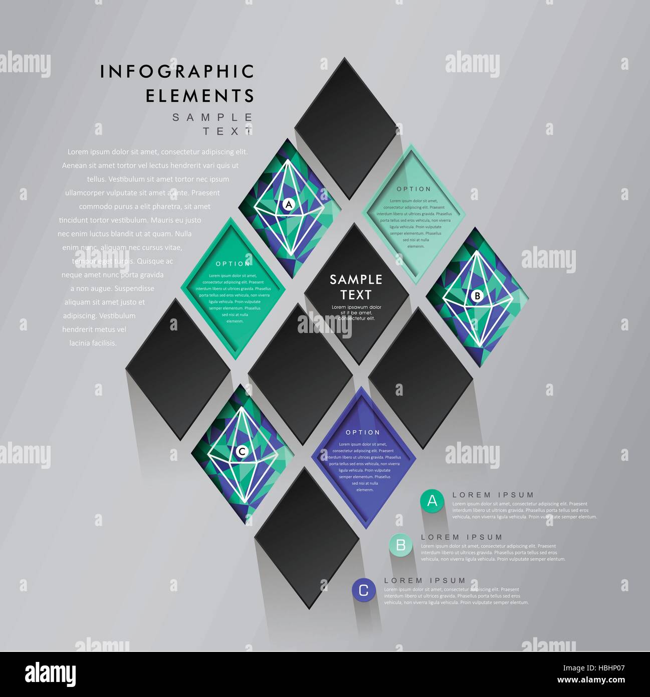 flat design vector abstract diamond infographic elements Stock Vector ...