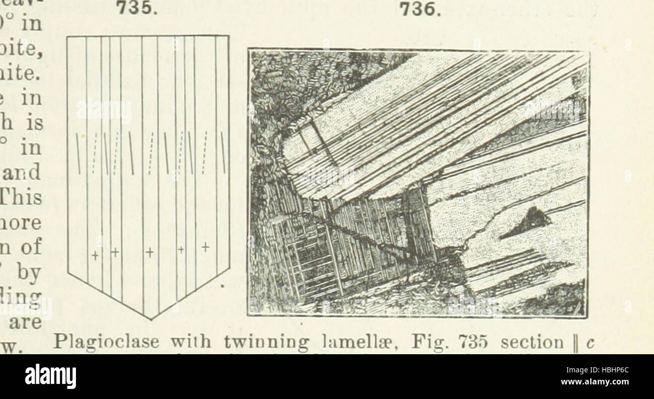 An image from 'A Text-Book of Mineralogy' illustrating mineral crystals ...