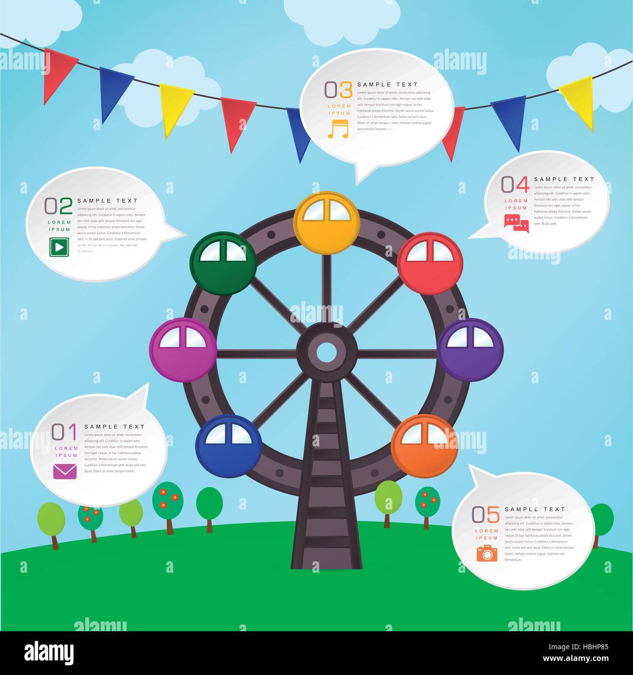 modern vector abstract Ferris Wheel infographic elements Stock Vector ...