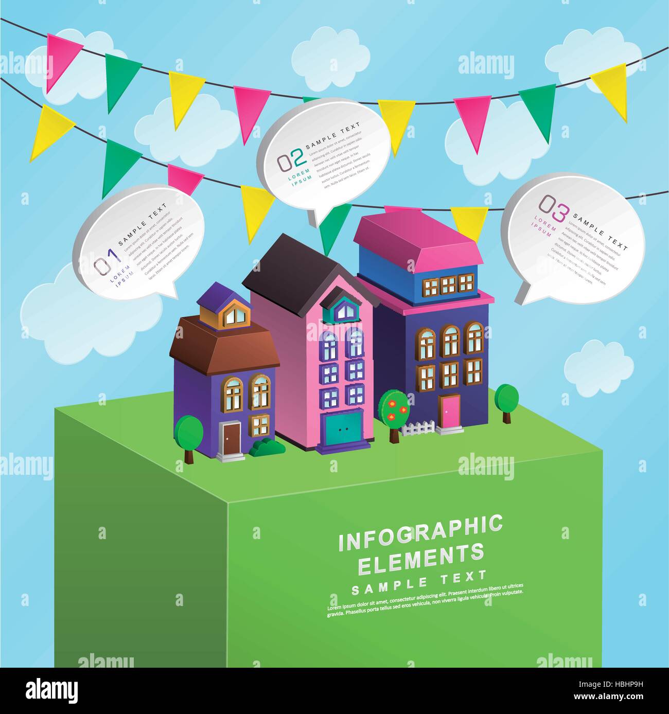 modern vector abstract houses infographic elements Stock Vector Image ...