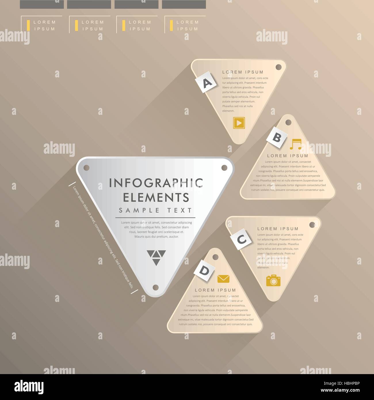 flat design vector abstract triangle label infographic elements Stock ...