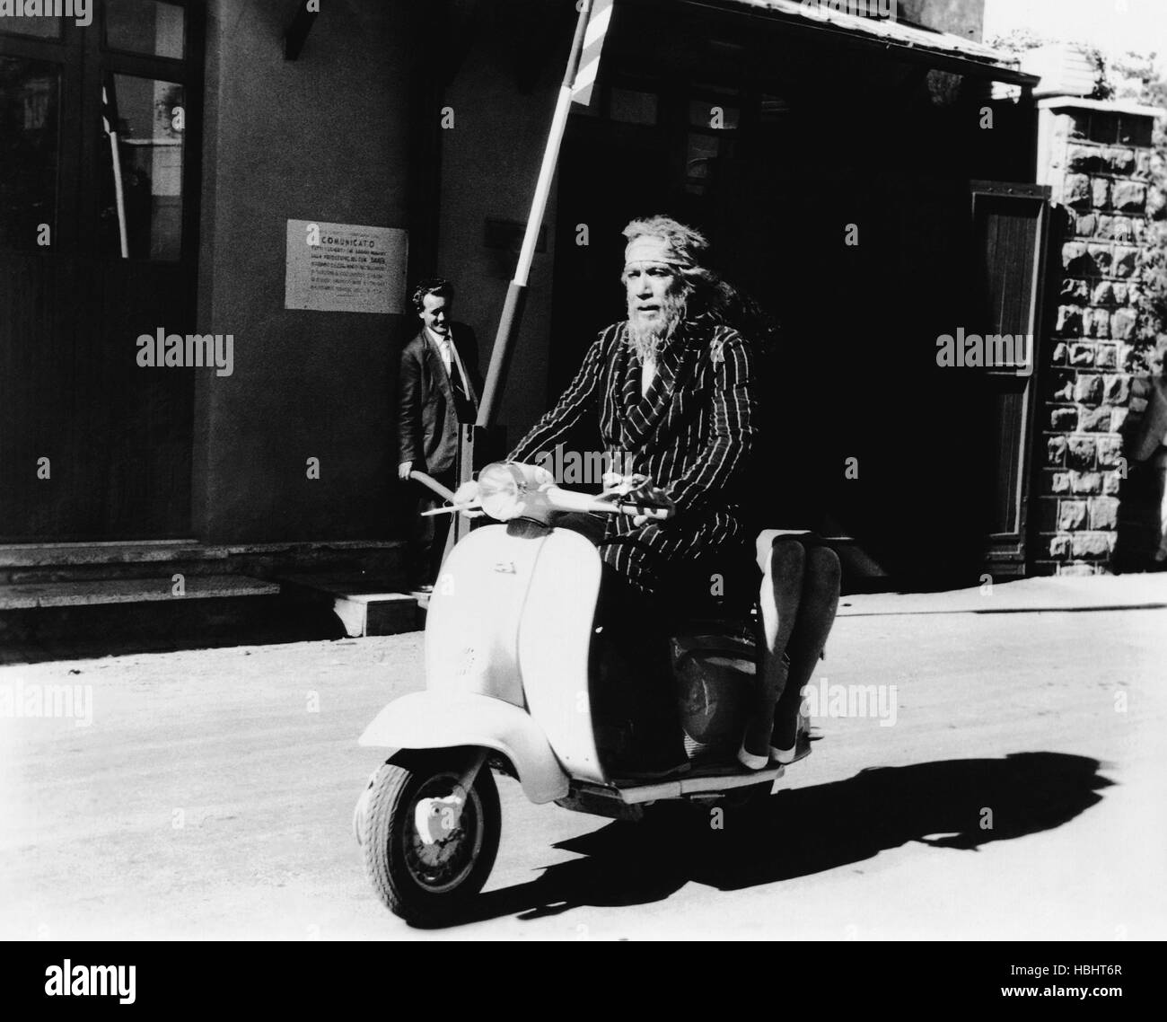 BARABBAS, Anthony Quinn, riding around Italy on a Vespa while filming ...