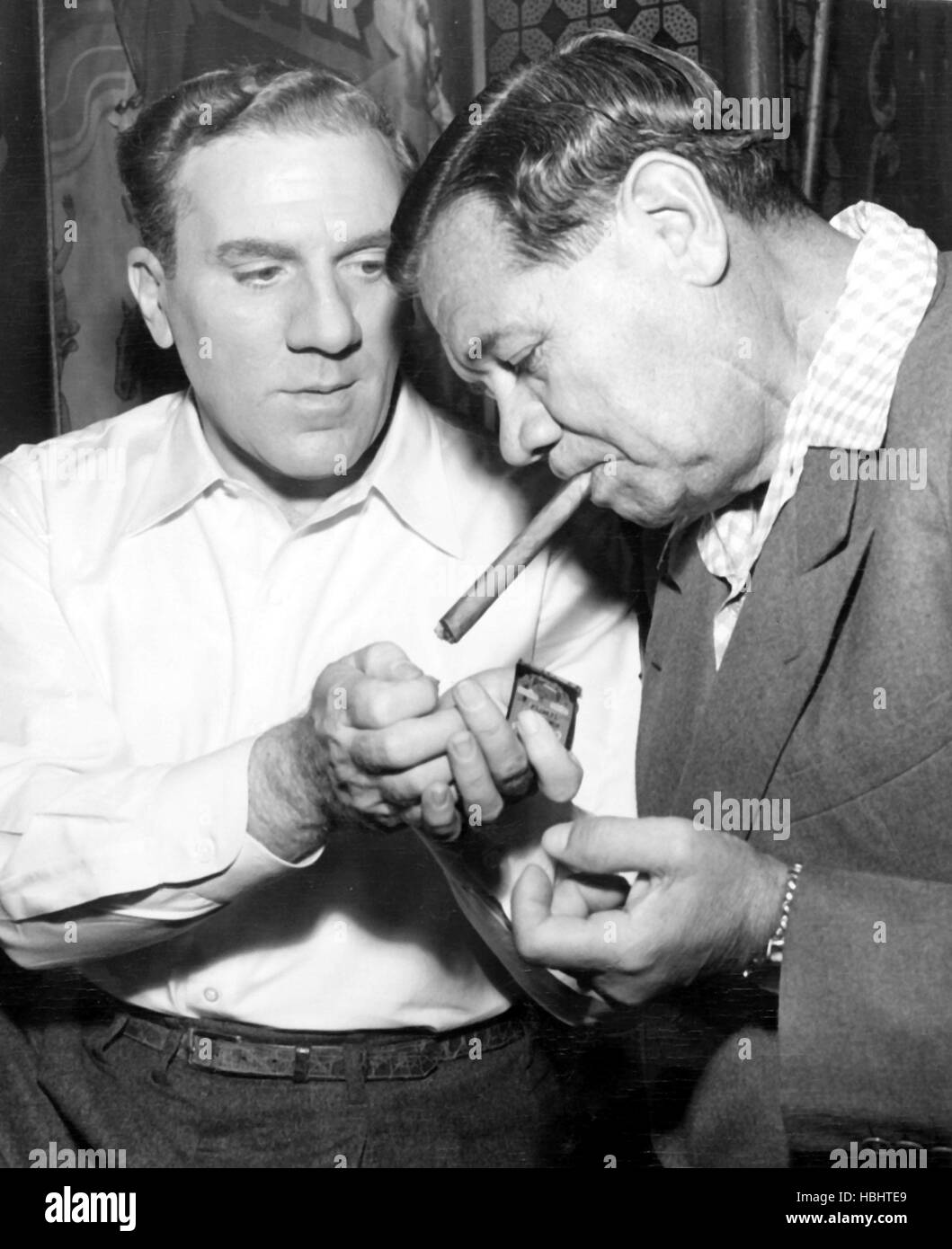 THE BABE RUTH STORY, William Bendix, Babe Ruth, on set of the film ...