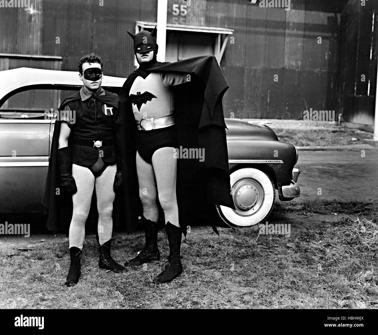 BATMAN AND ROBIN, Bob Lowery (as Batman), John Duncan (as Robin), in the movie serial, 1949 ...
