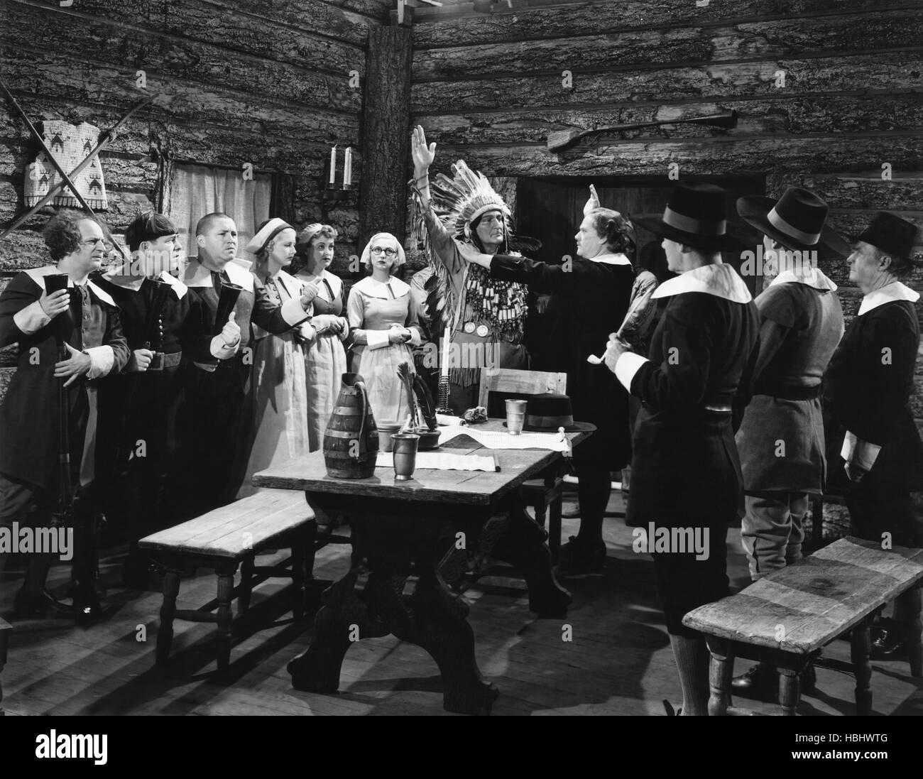 BACK TO THE WOODS, from left, Larry Fine, Moe Howard, Curly Howard ...