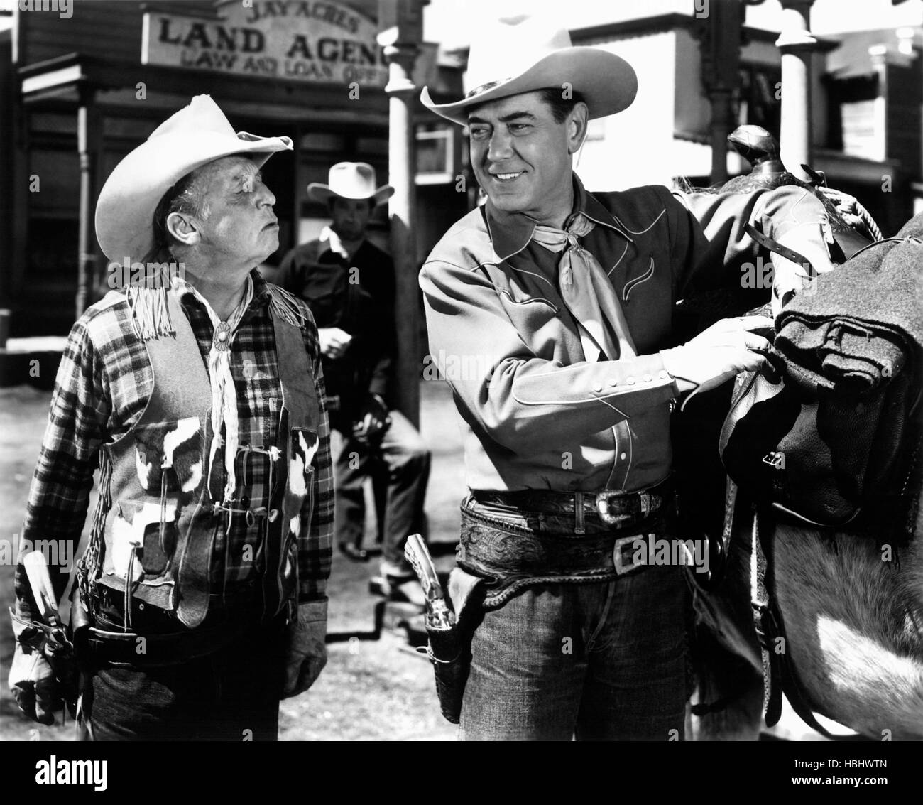 BACK TRAIL, Raymond Hatton, Johnny Mack Brown, 1948 Stock Photo - Alamy