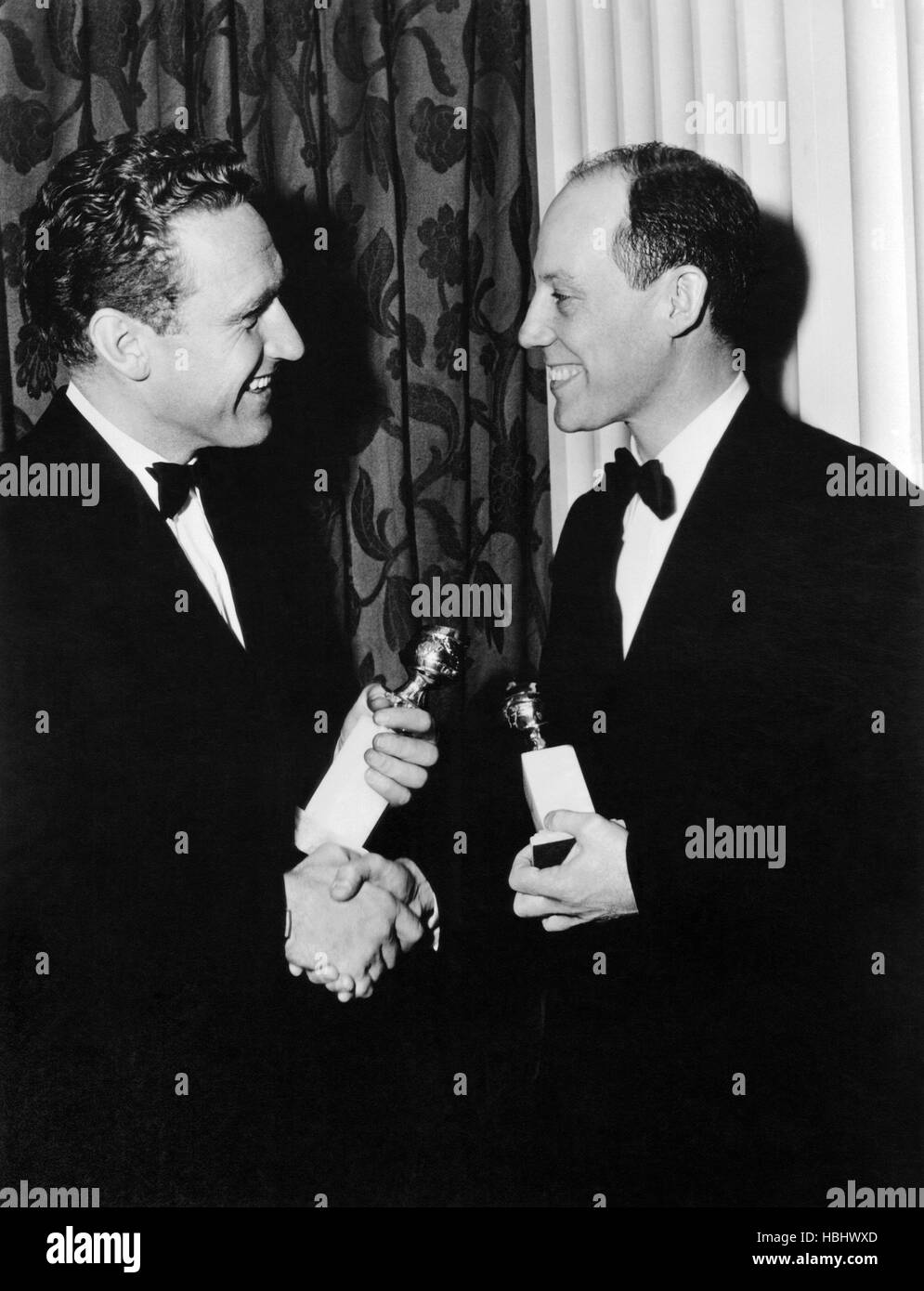 From left: James Whitmore and screenwriter Robert Pirosh congratulate ...