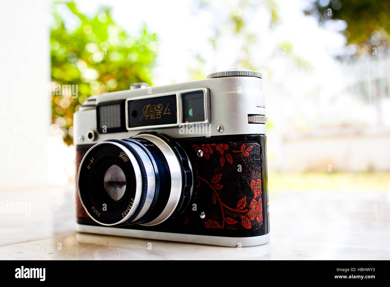 LAMPANG, THAILAND - FEBRUARY 13: A Fed 4 vintage Russian film camera on ...