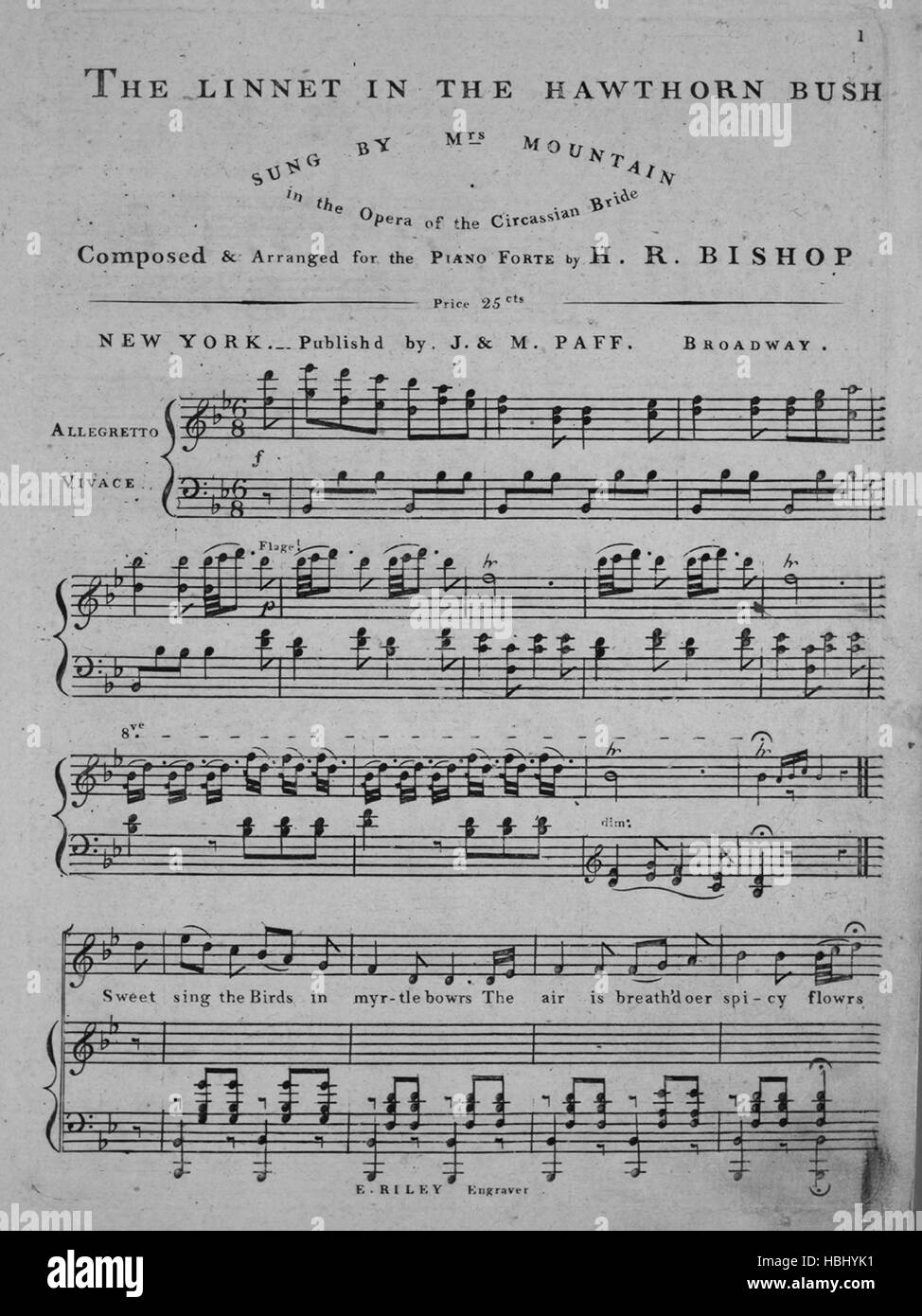 Sheet music cover image of the song 'The Linnet in the Hawthorn Bush ...