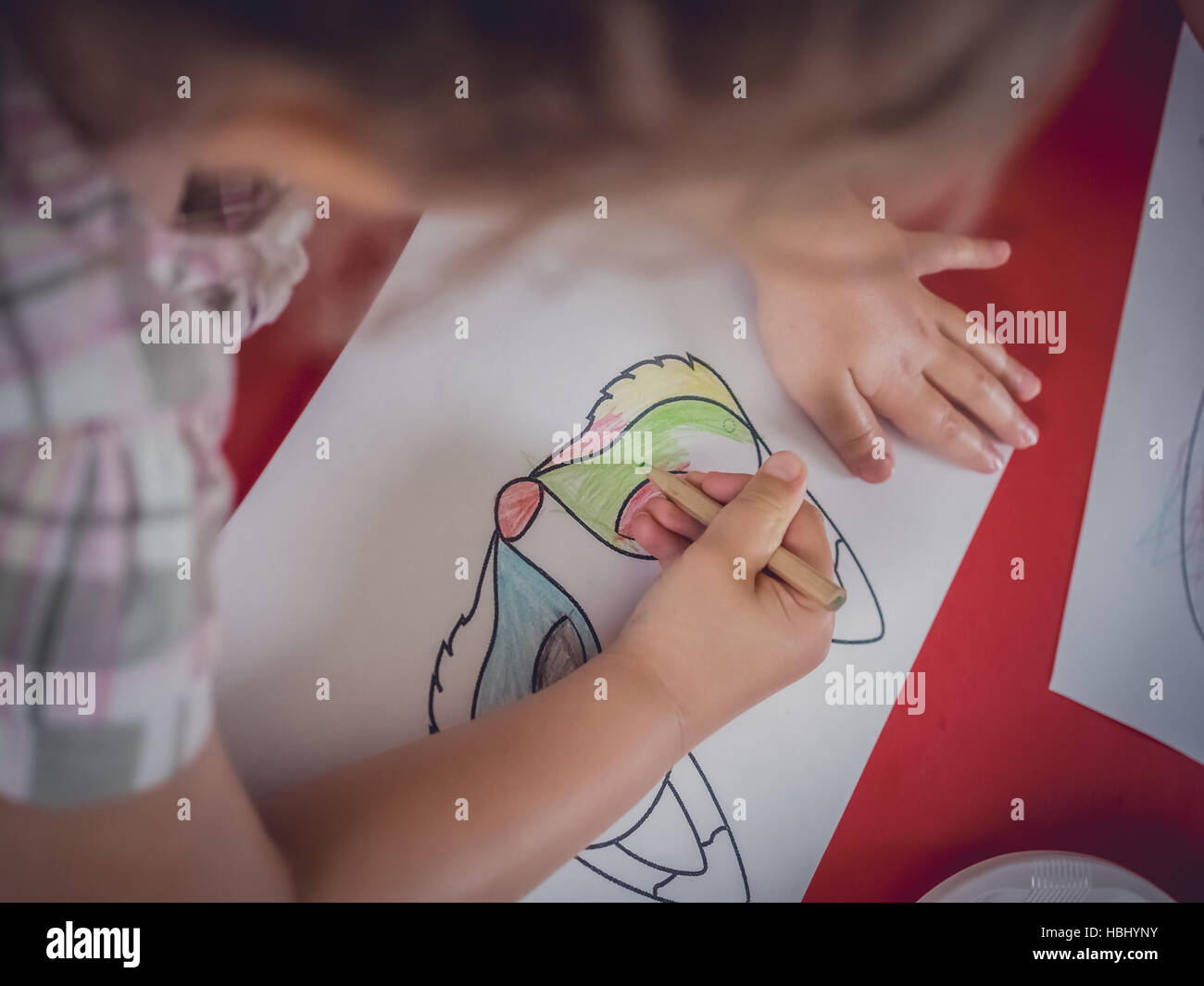 Little girl coloring Stock Photo - Alamy