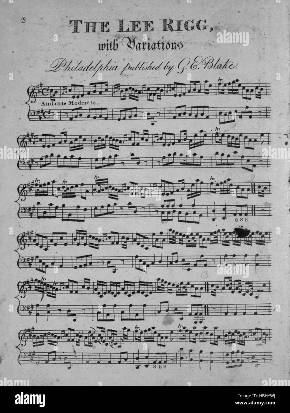 Sheet music cover image of the song 'The Lee Rigg With Variations ...