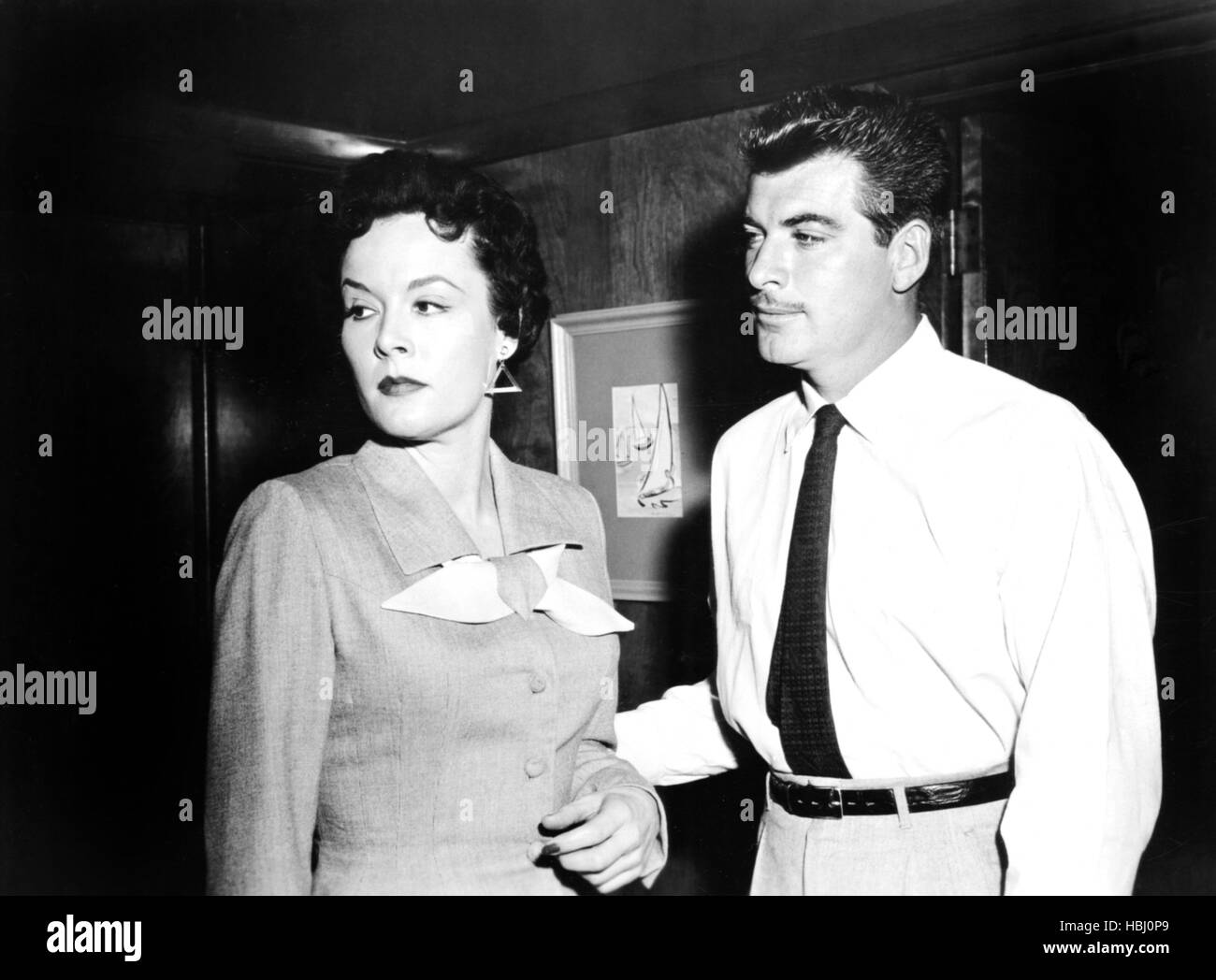 THE BIG BLUFF, from left: Eve Miller, John Bromfield, 1955 Stock Photo ...