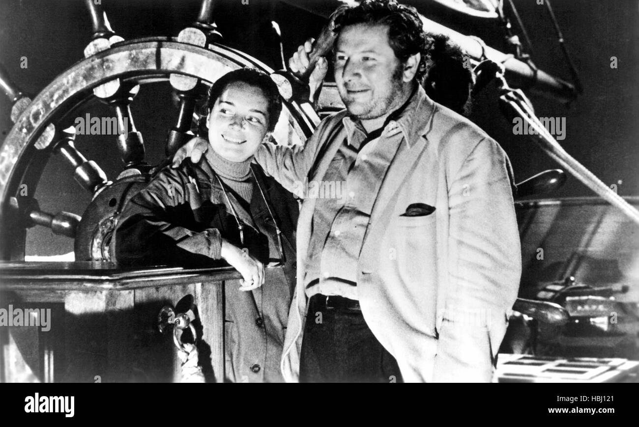 BILLY BUDD, Suzanne Cloutier, actor-director Peter Ustinov on set, 1962 ...