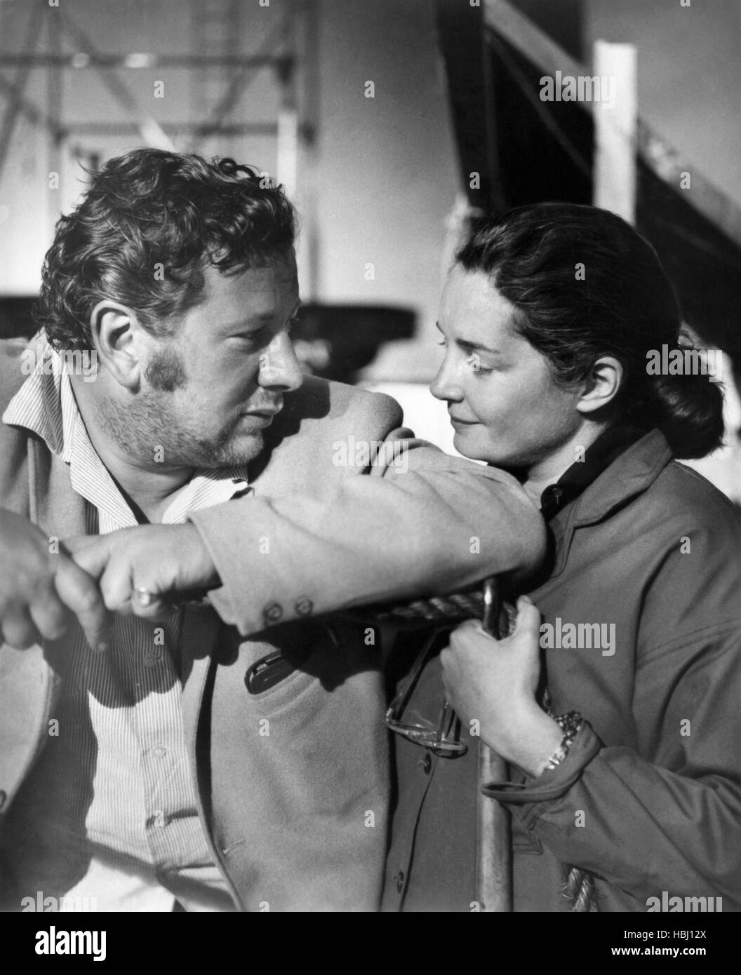 BILLY BUDD, from left: actor/director Peter Ustinov, Suzanne Cloutier ...