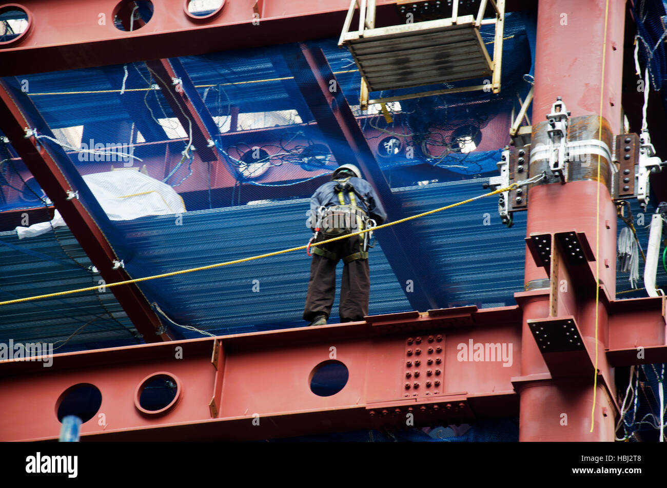 Japanese people working and build tower on construction site at ...