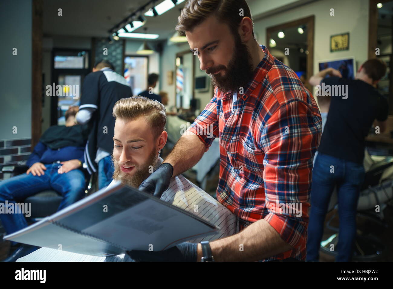 In barber shop Stock Photo - Alamy