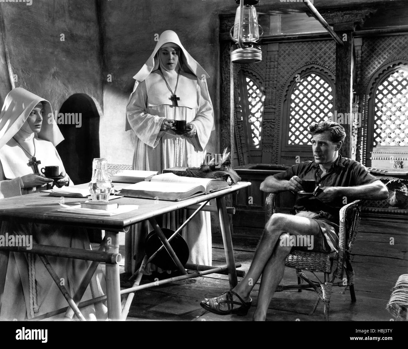 BLACK NARCISSUS, from left, Deborah Kerr, Judith Furse, David Farrar ...