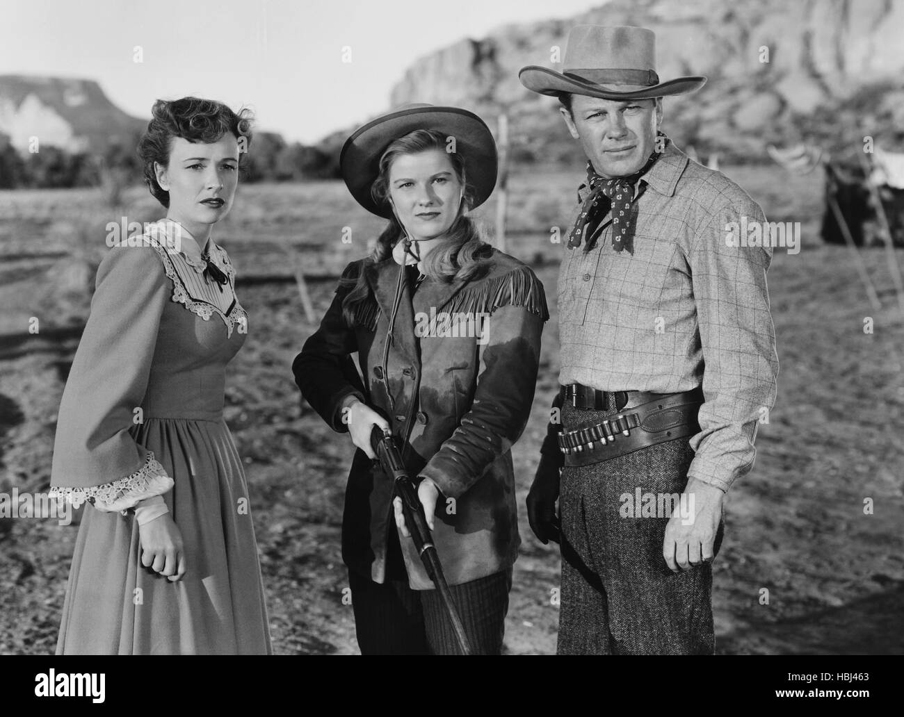 BLOOD ON THE MOON, from left: Phyllis Thaxter, Barbara Bel Geddes, Tom ...