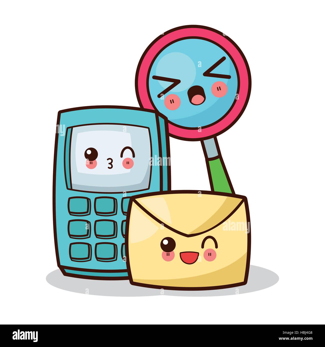 Isolated kawaii cellphone design Stock Vector Image & Art - Alamy