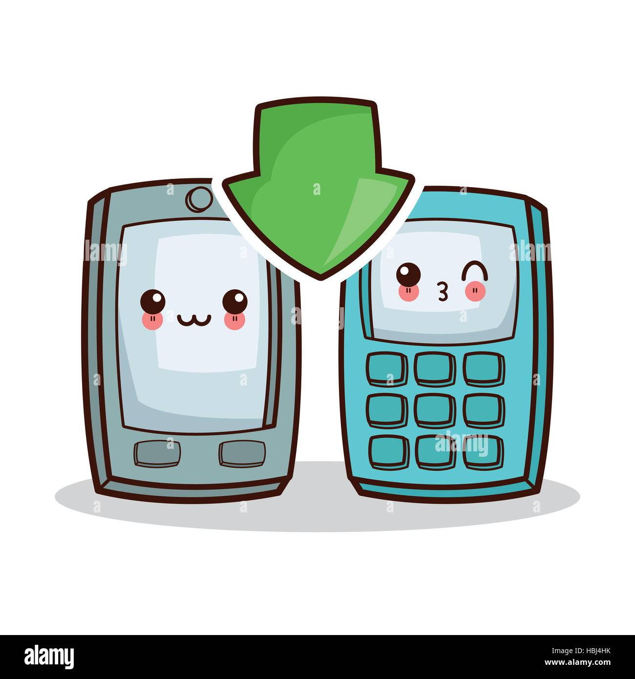 Isolated kawaii smartphone design Stock Vector Image & Art - Alamy