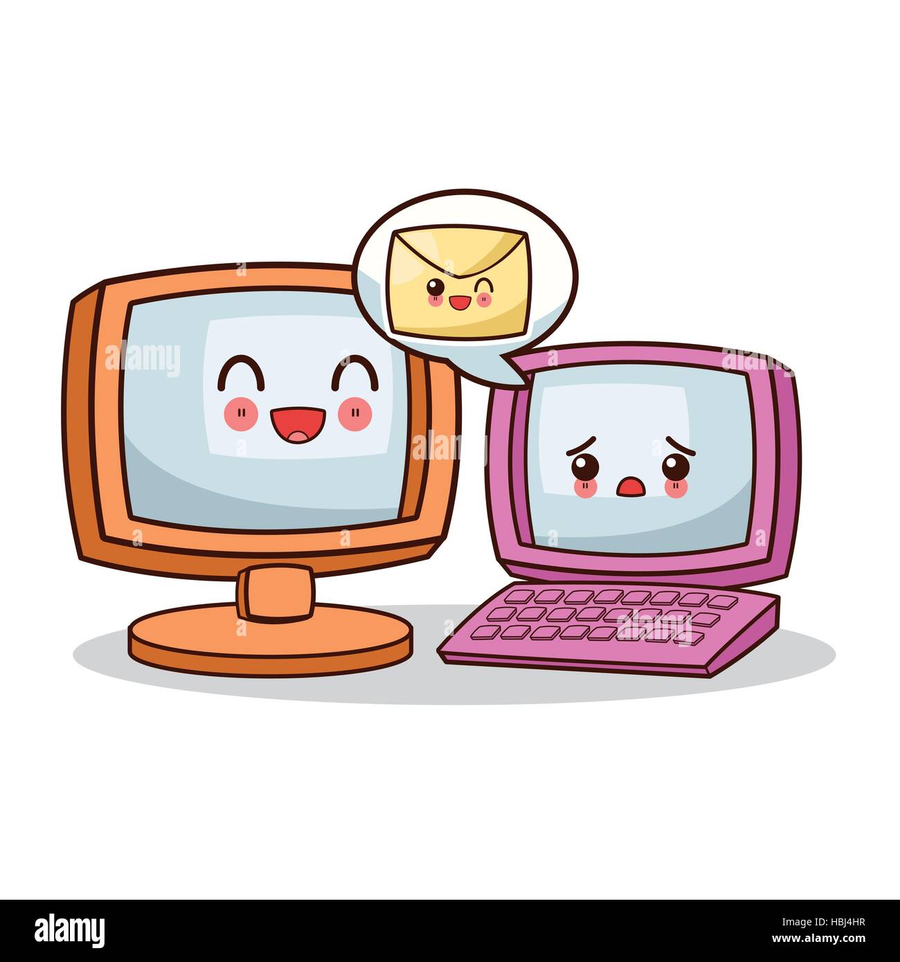 Kawaii laptop computer icon hi-res stock photography and images - Alamy