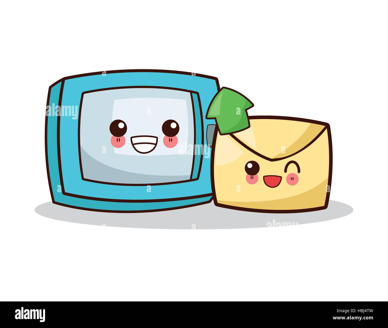 Isolated kawaii tablet design Stock Vector Image & Art - Alamy