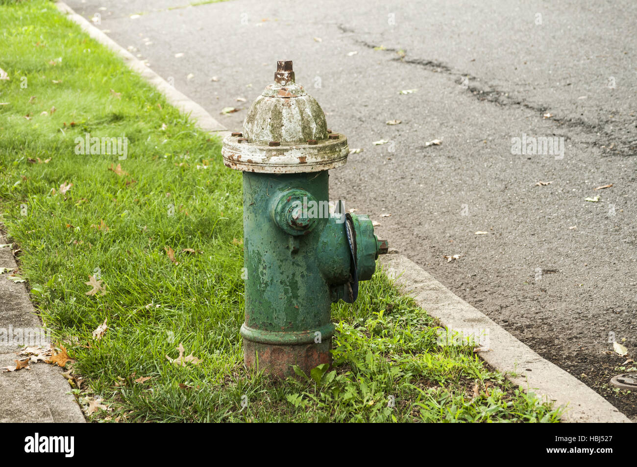 Classic fire hydrant by road Stock Photo - Alamy