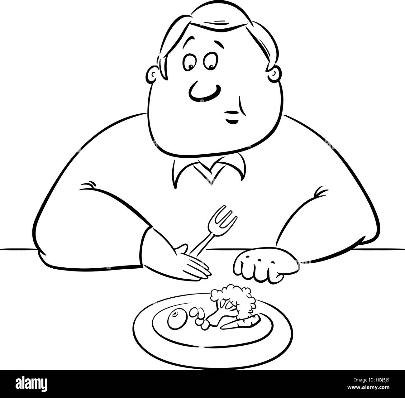 Sad man concept cartoon illustration Black and White Stock Photos ...