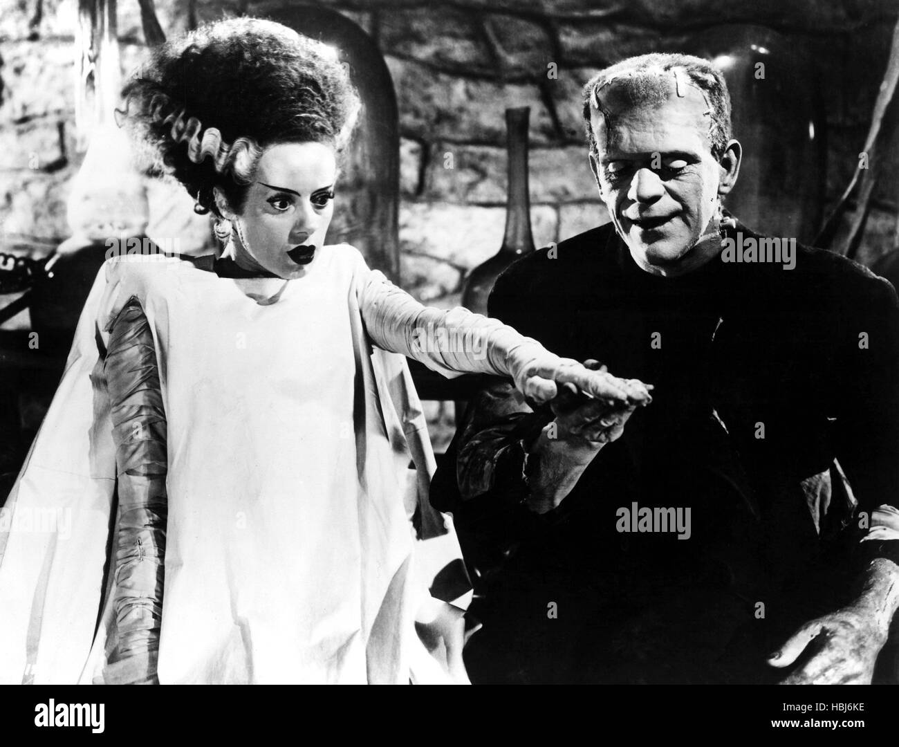 BRIDE OF FRANKENSTEIN, Elsa Lanchester, Boris Karloff, 1935 Stock Photo ...