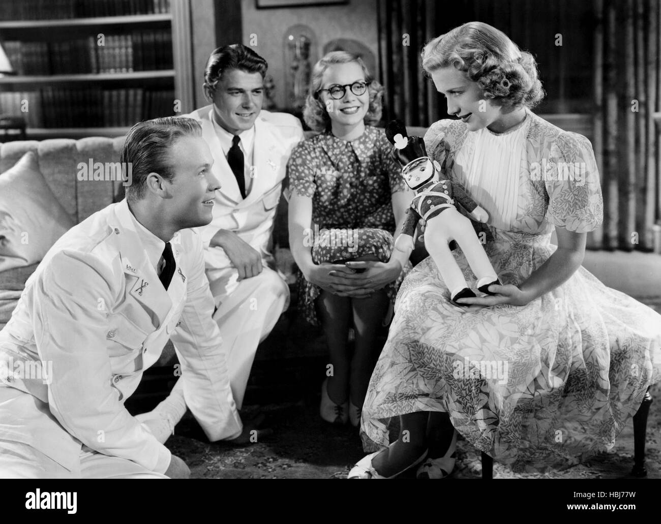 BROTHER RAT, from left, Wayne Morris, Ronald Reagan, Jane Wyman ...