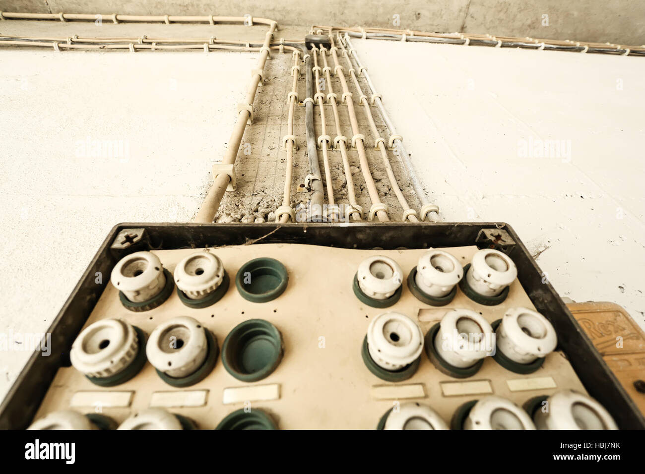 Old electricity installation Stock Photo - Alamy