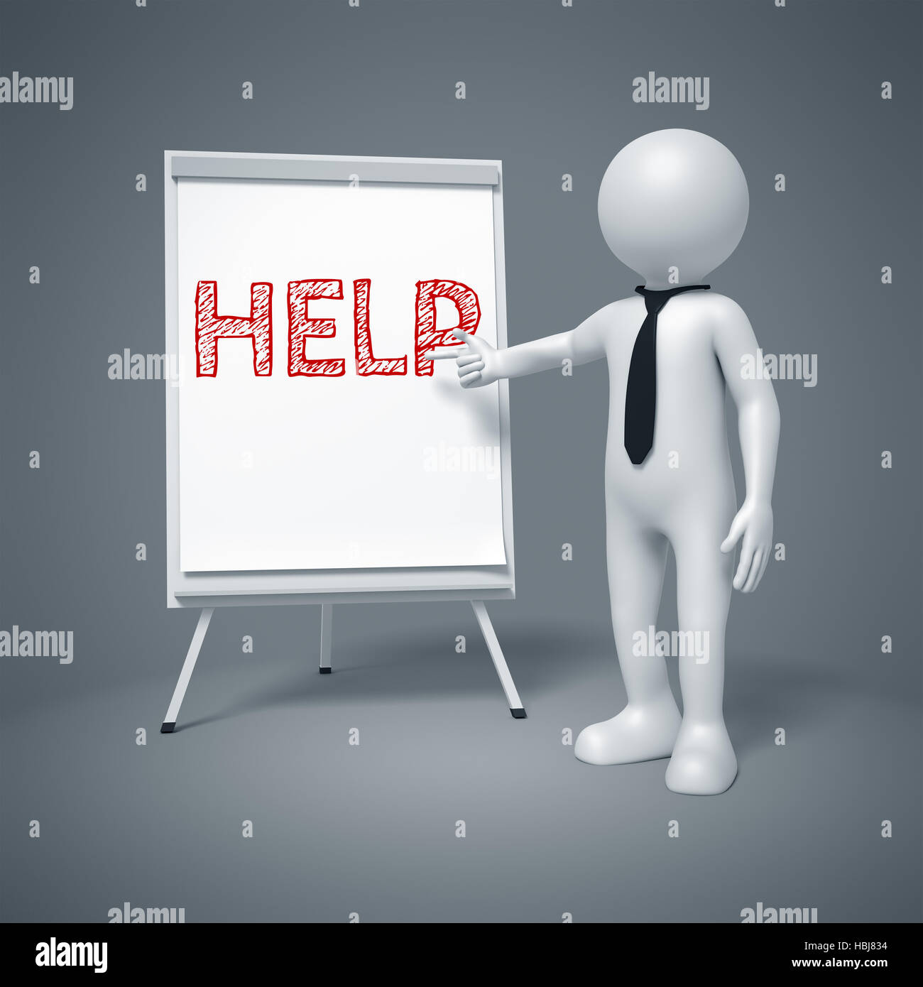 business man presenting help Stock Photo - Alamy