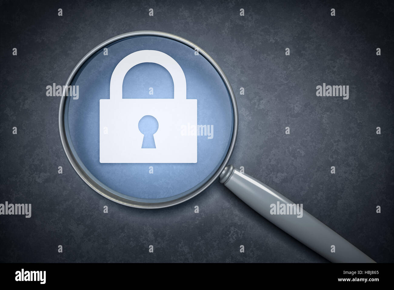 magnifying glass lock Stock Photo - Alamy