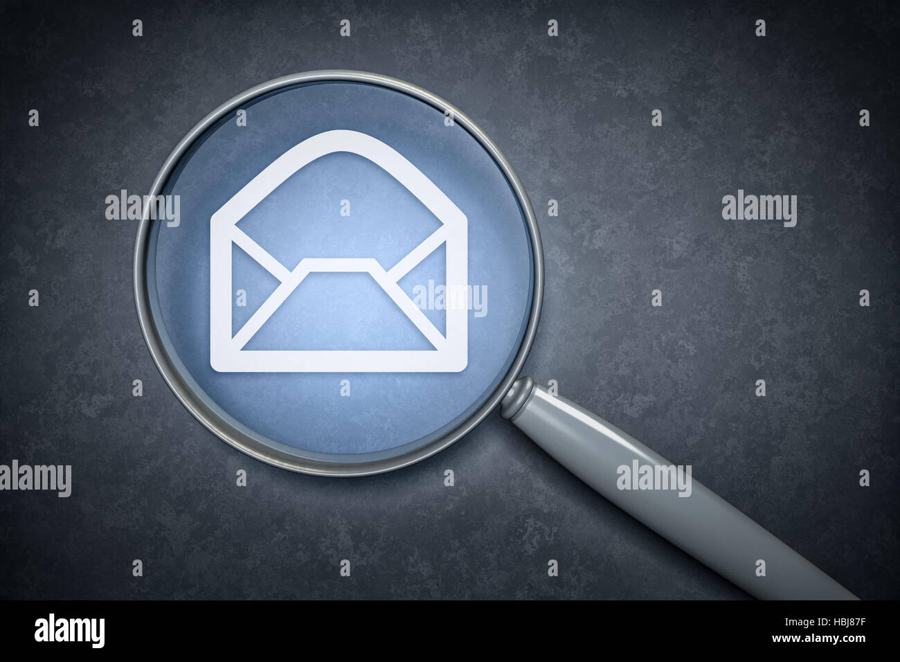 Magnifying glass envelope icon hi-res stock photography and images - Alamy