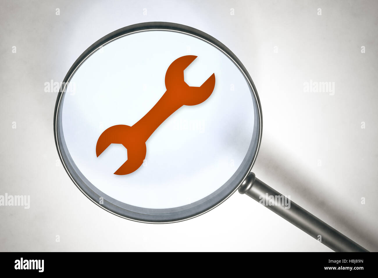 magnifying glass service sign Stock Photo - Alamy