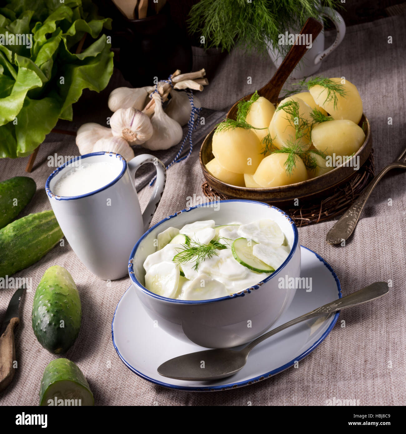 Mizeria is a Polish cucumber salad Stock Photo - Alamy