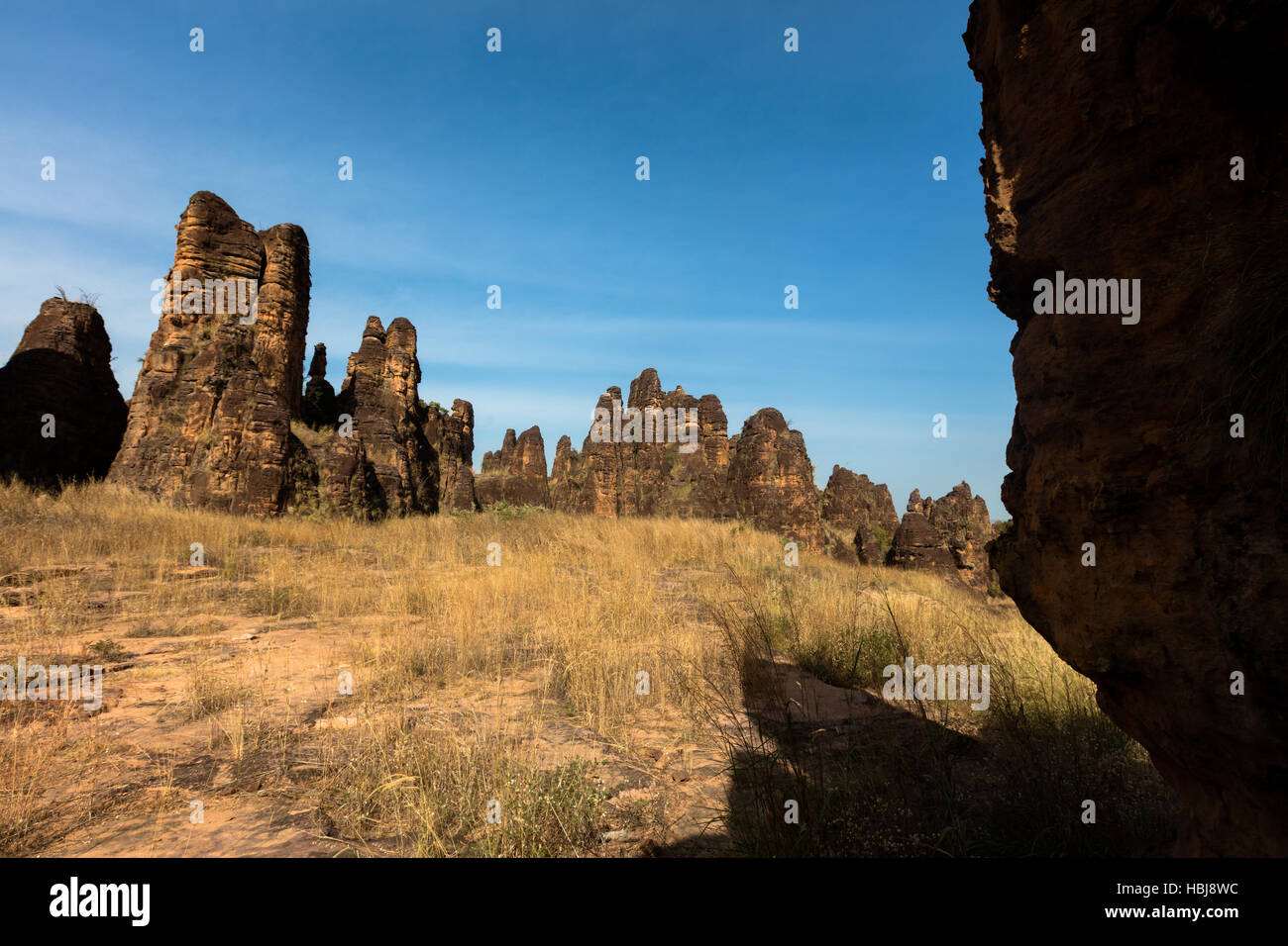The peaks of Sindou Stock Photo - Alamy