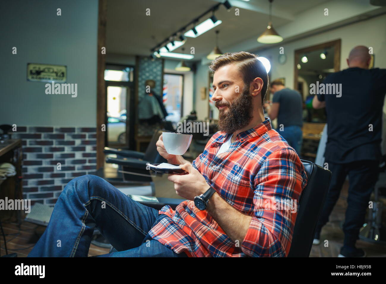 Man in barber shop Stock Photo - Alamy