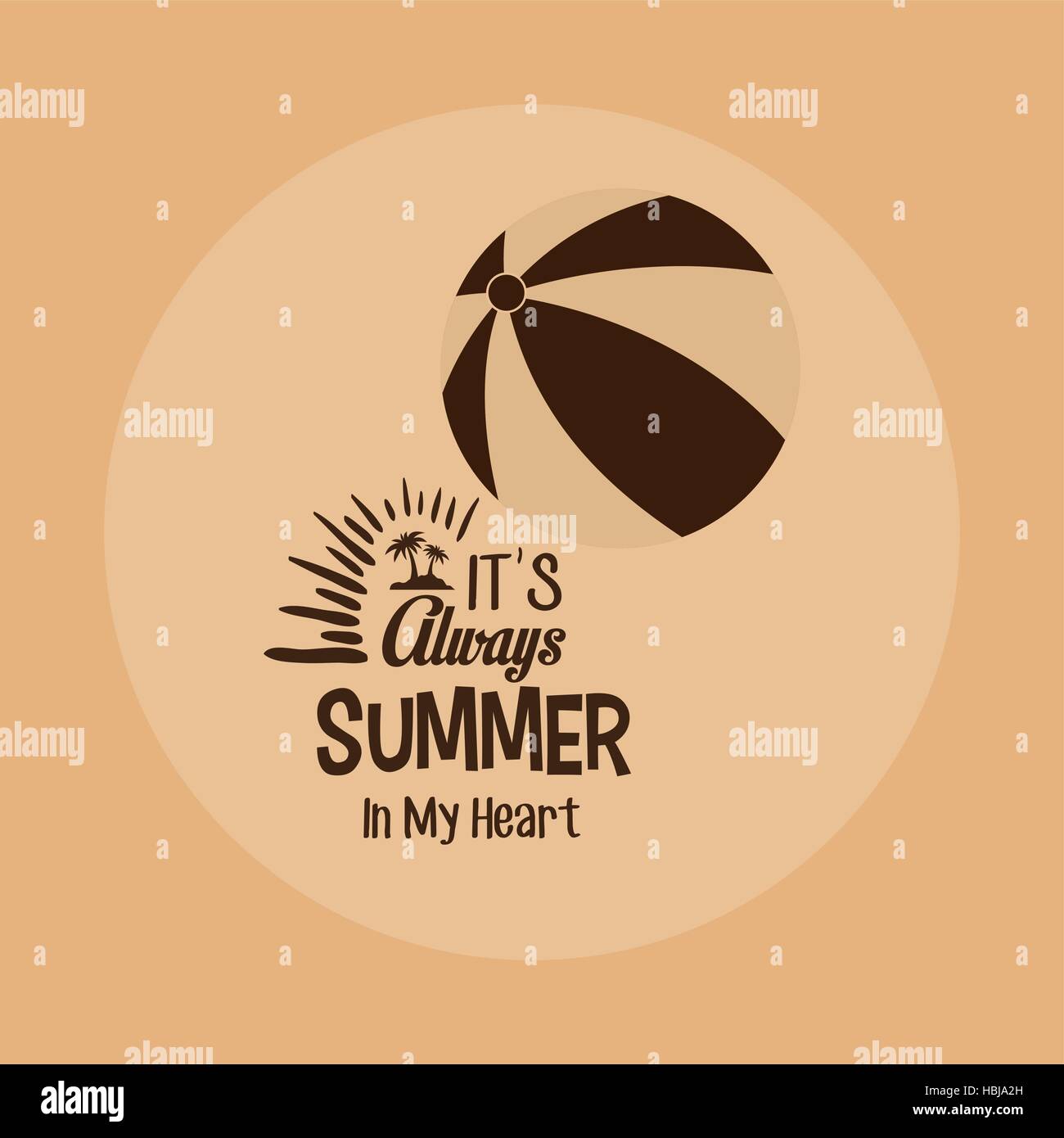 vintage poster summer ball beach vector illustration eps 10 Stock ...