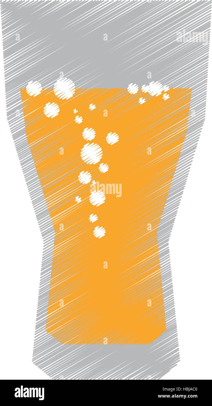 drawing colored glass cup beer bubbles vector illustration eps 10 Stock ...