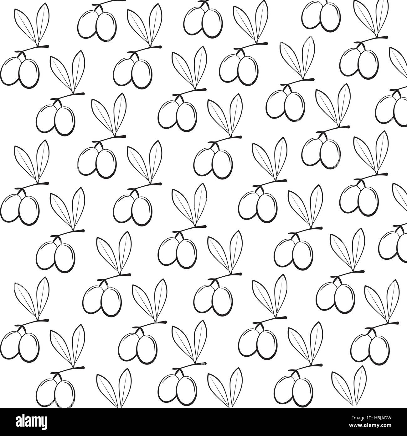 olive tree branches with leaf outline seamless pattern vector ...