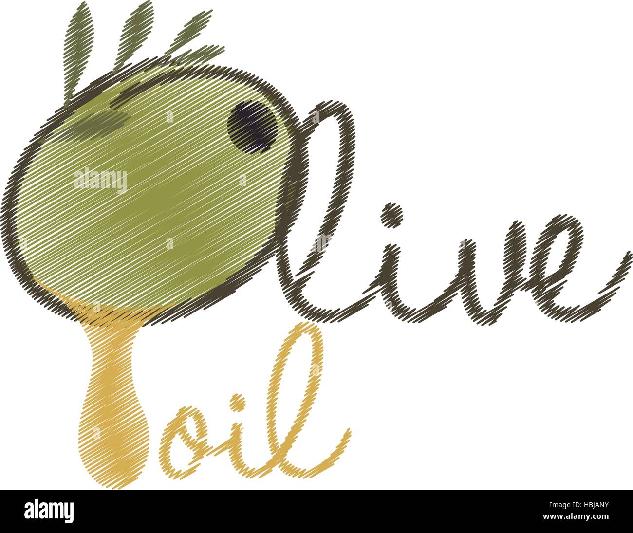 drawing lettering olive oil design vector illustration eps 10 Stock ...
