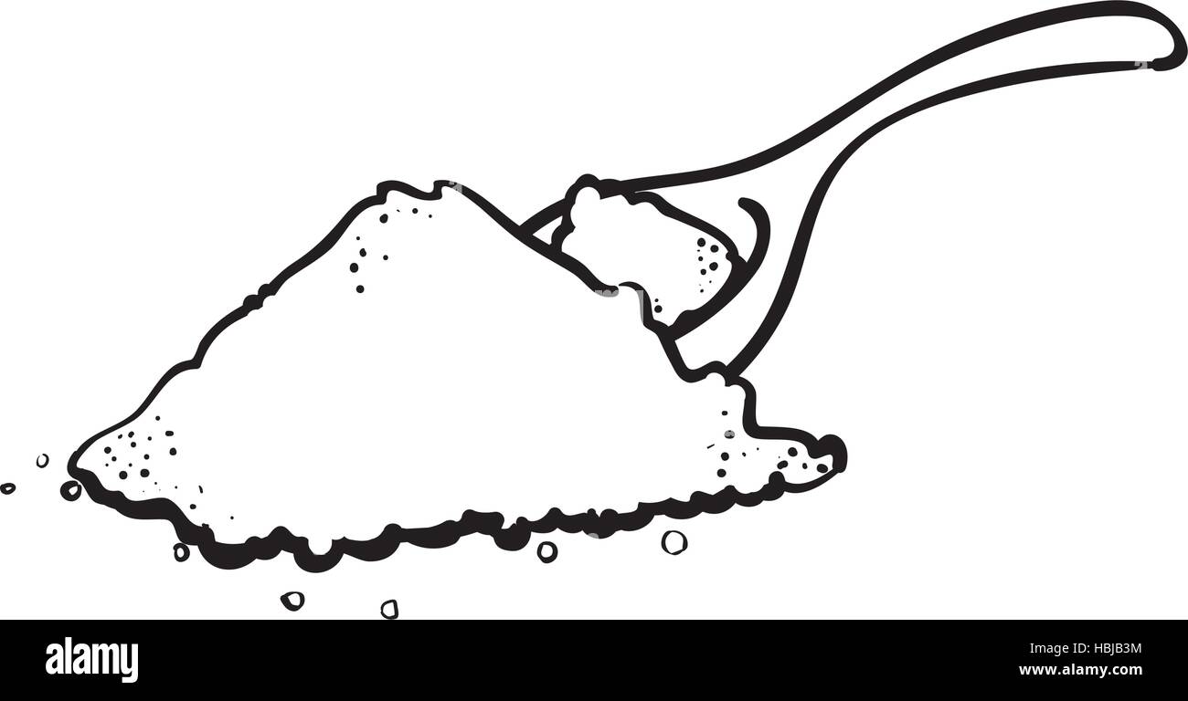 outline spoon pile salt cooking vector illustration eps 10 Stock Vector ...