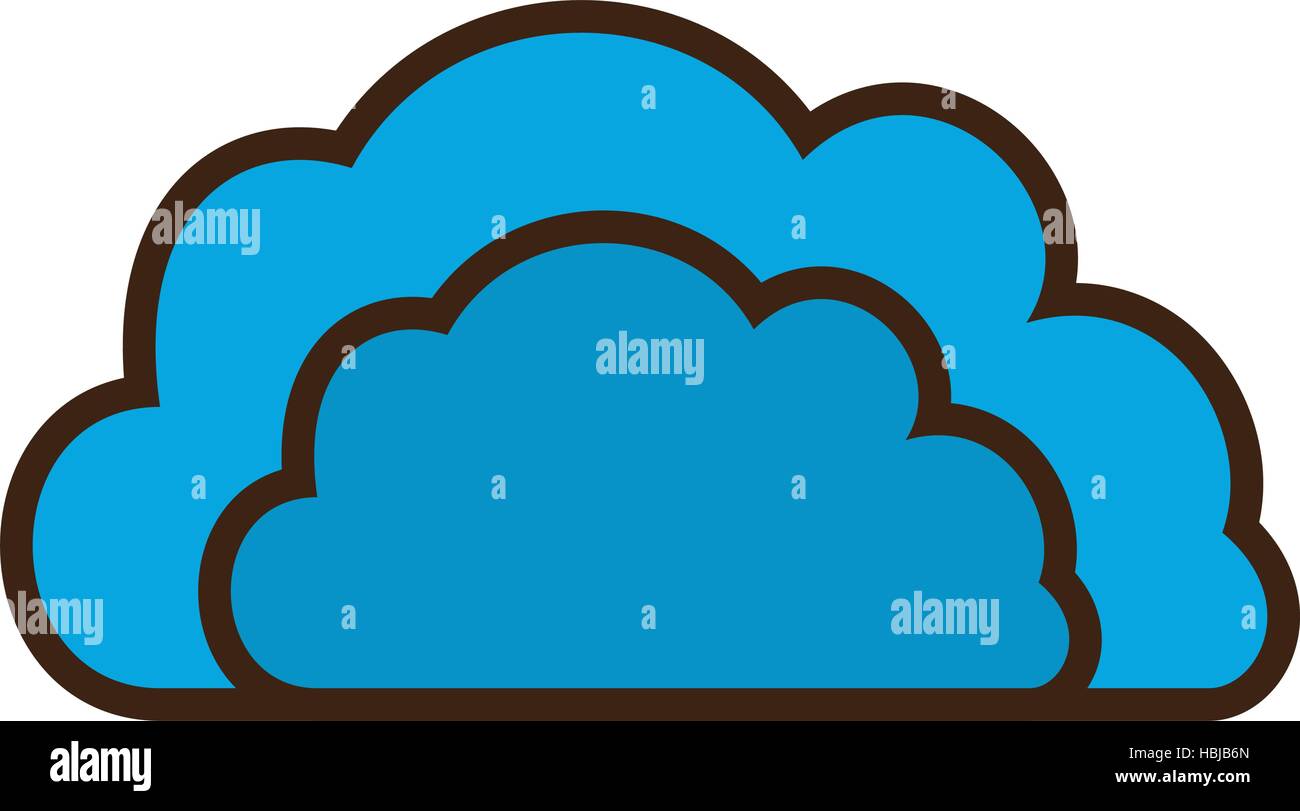 cartoon blue cloud data communication vector illustration eps 10 Stock ...