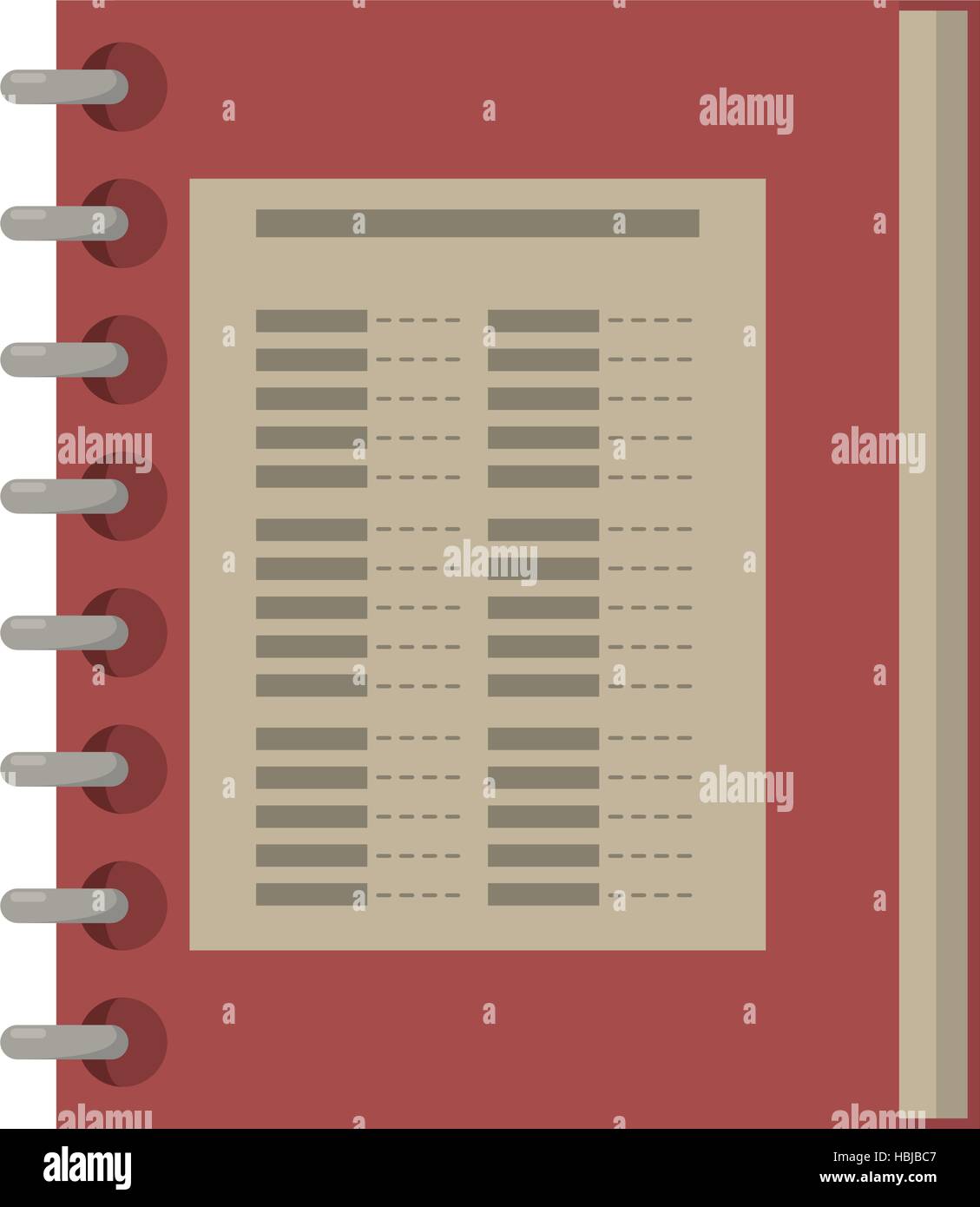 food restaurant menu spiral notepad vector illustration eps 10 Stock ...